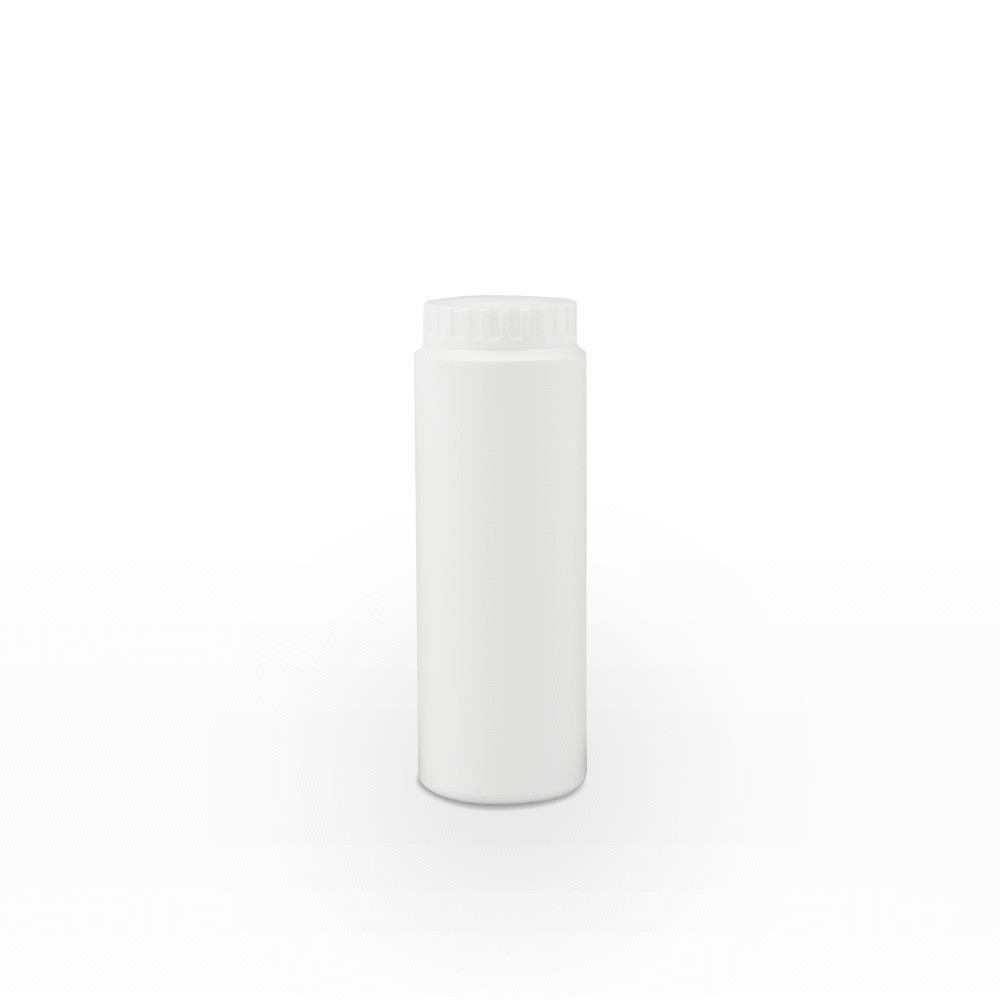 200ml White Round Talcum Bottle With White Cap - New Directions Australia