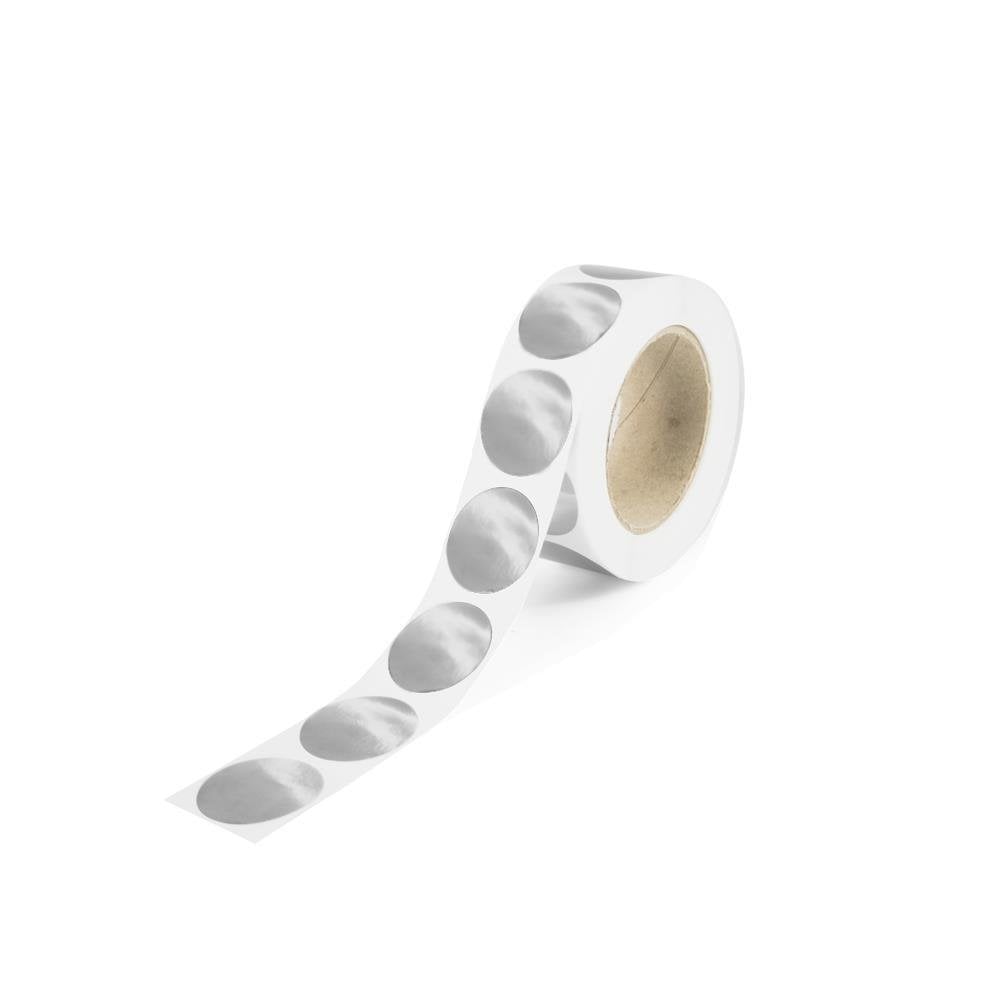 40mm Silver GLOSS Circle Stickers - Roll of 1,000 - New Directions ...