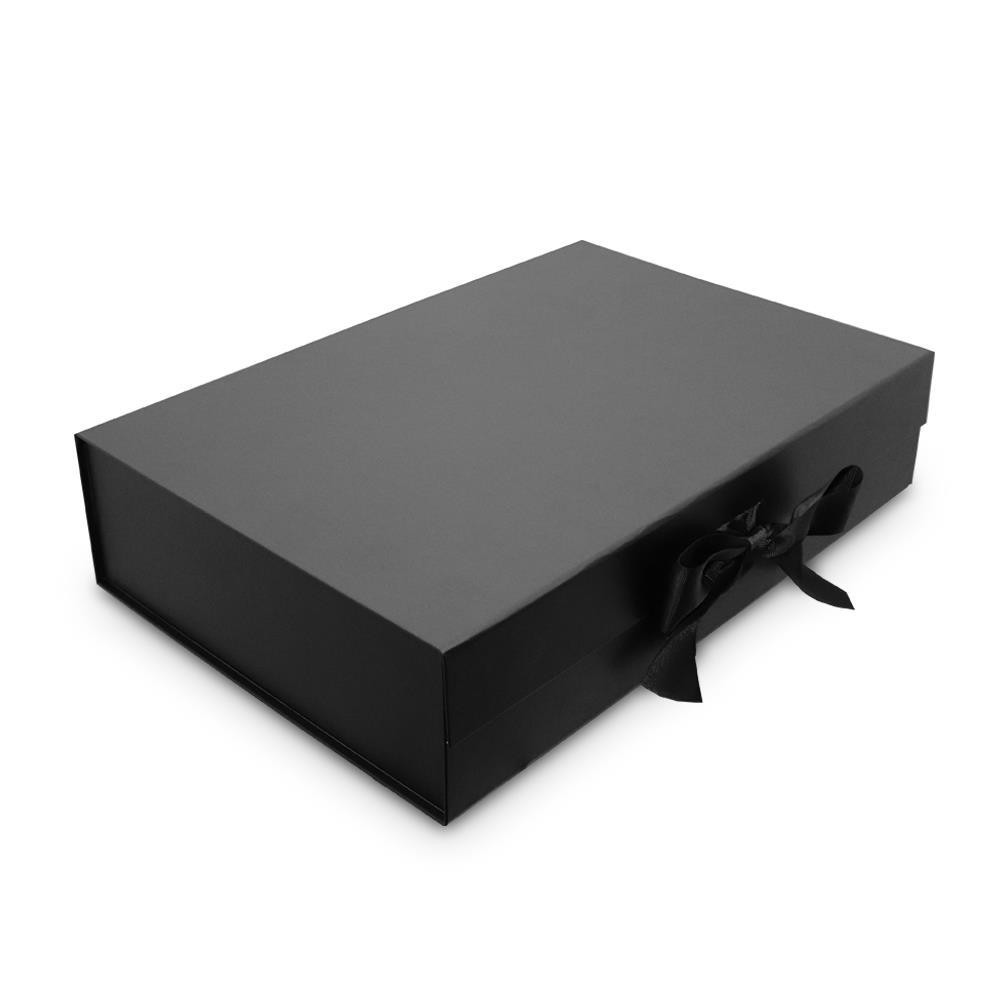 Midnight Large Foldable Rigid Box + BLACK RIBBON: 375mm (W) x 260mm (L ...