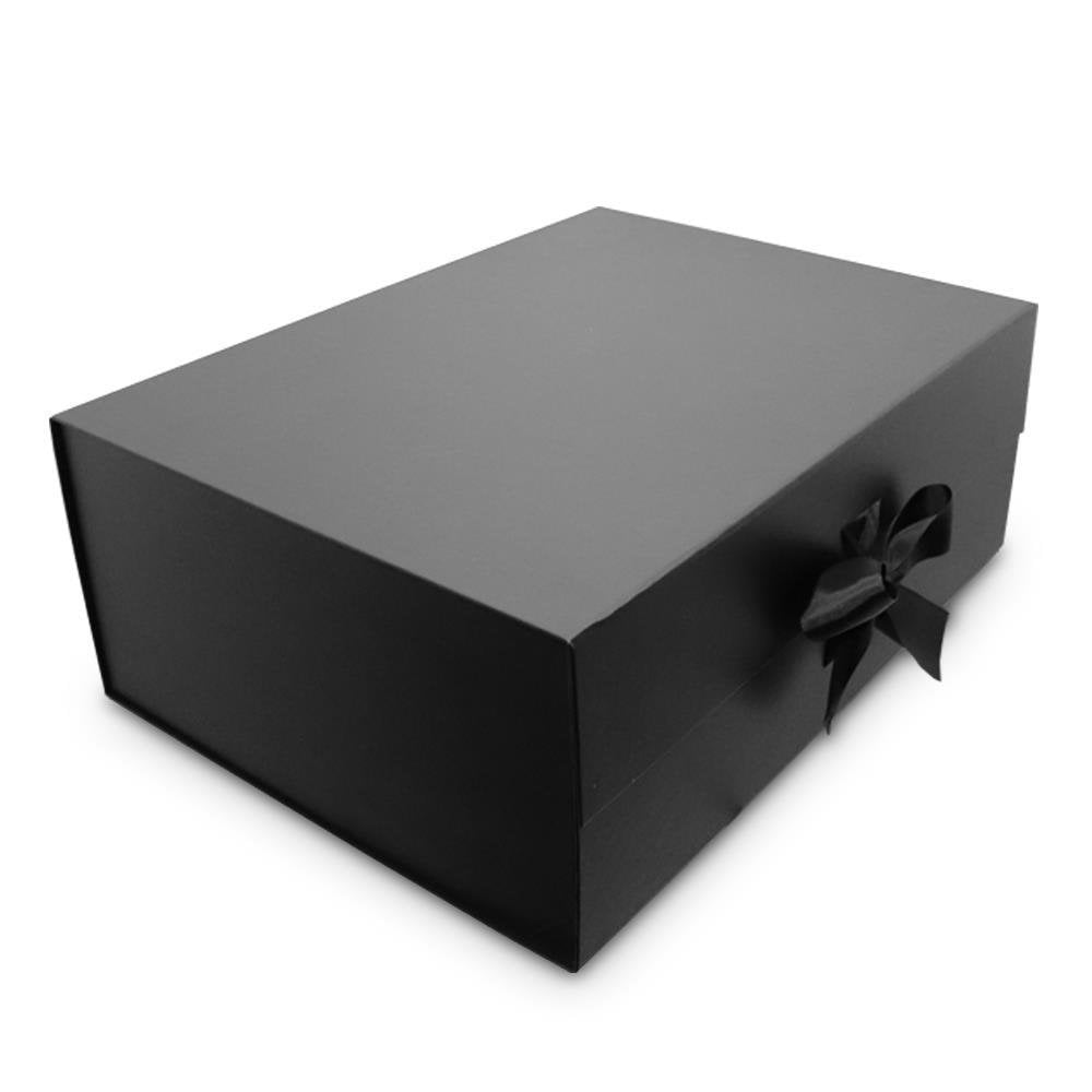 Midnight X-Large Foldable Rigid Box + BLACK RIBBON: 400mm (W) x 300mm ...