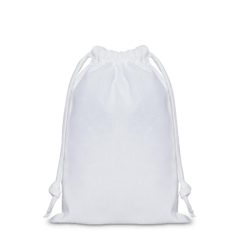 White Cotton Drawstring Bag: Small - 200mm (W) x 300mm (H) - Carton of ...