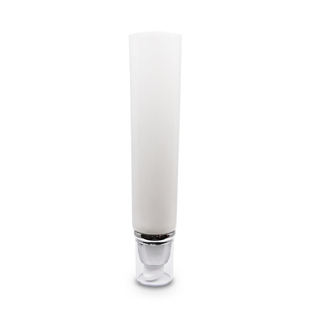 50ml-100ml White Airless Open-Ended Tube with Shiny Silver Pump and ...