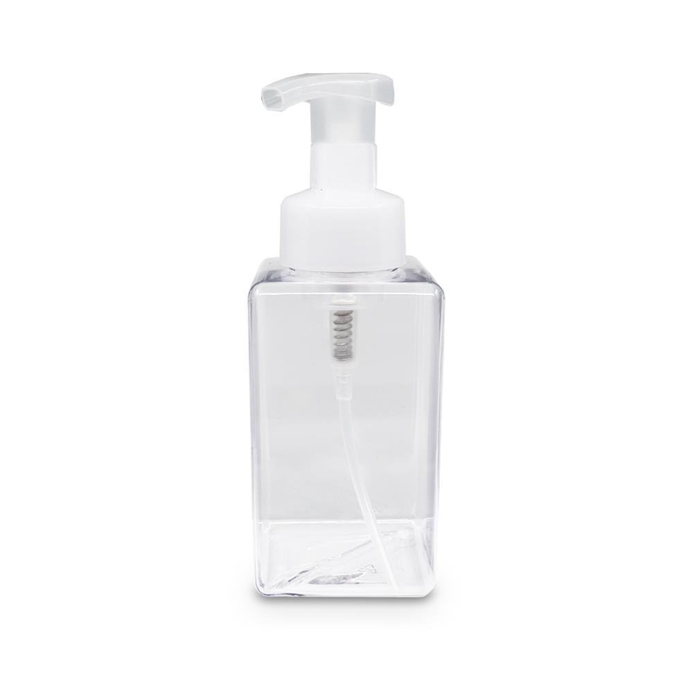 450ml Clear Square Foaming Bottle with Clear Natural Pump - New ...