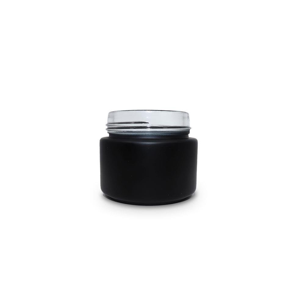 100ml Matte Black Round Glass Jar - New Directions Australia