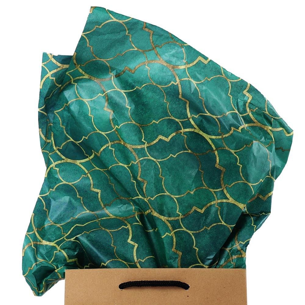 Geometric Teal Tile Tissue Paper - 500 Sheets - New Directions Australia