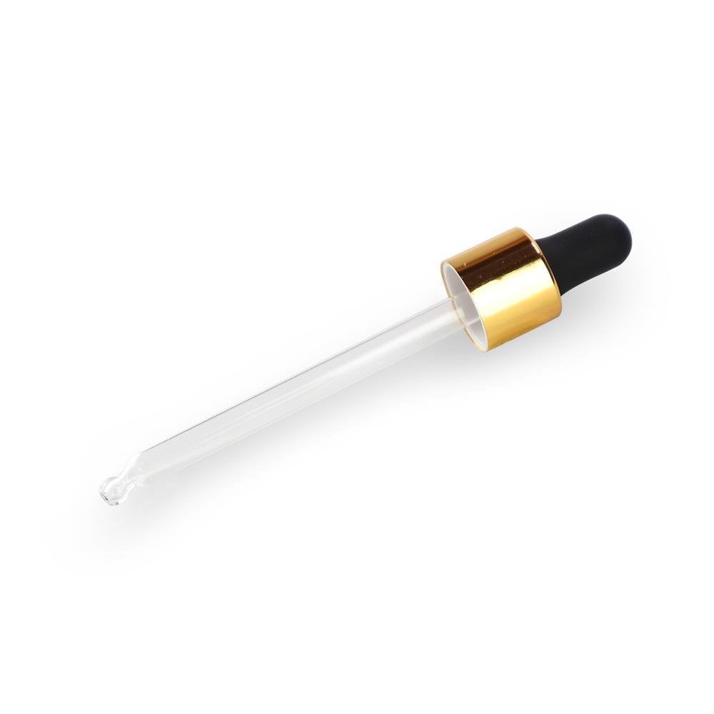 Eye Dropper 18mm (to suit 100ml Rectangular Glass Bottle) Shiny Gold ...