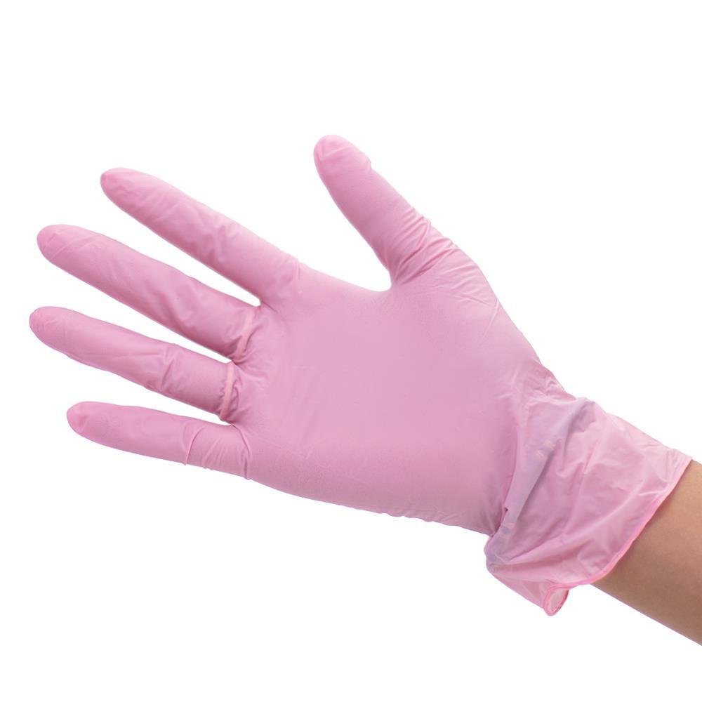 Pink Extra Large Powder Free Nitrile Glove Set - 100pcs - New ...